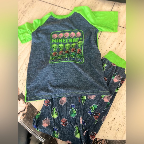 Pajamas | Kids Minecraft Pajamas Green And Gray | Poshmark